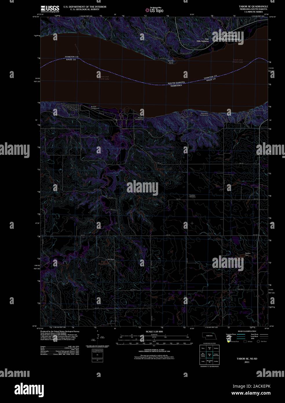 USGS TOPO Map South Dakota NE Tabor SE 20111027 TM Inverted Restoration ...
