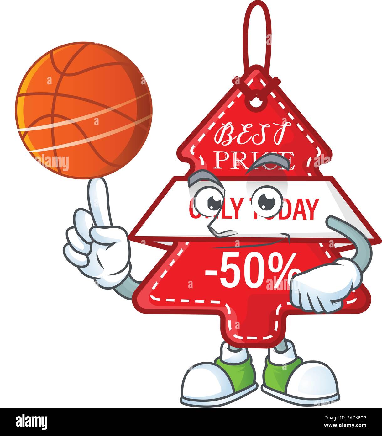 Mascot of christmas best price tag cartoon character style with ...