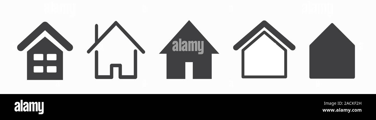 Home Button. Home page. Collection of Home Icons. Vector web home icon ...