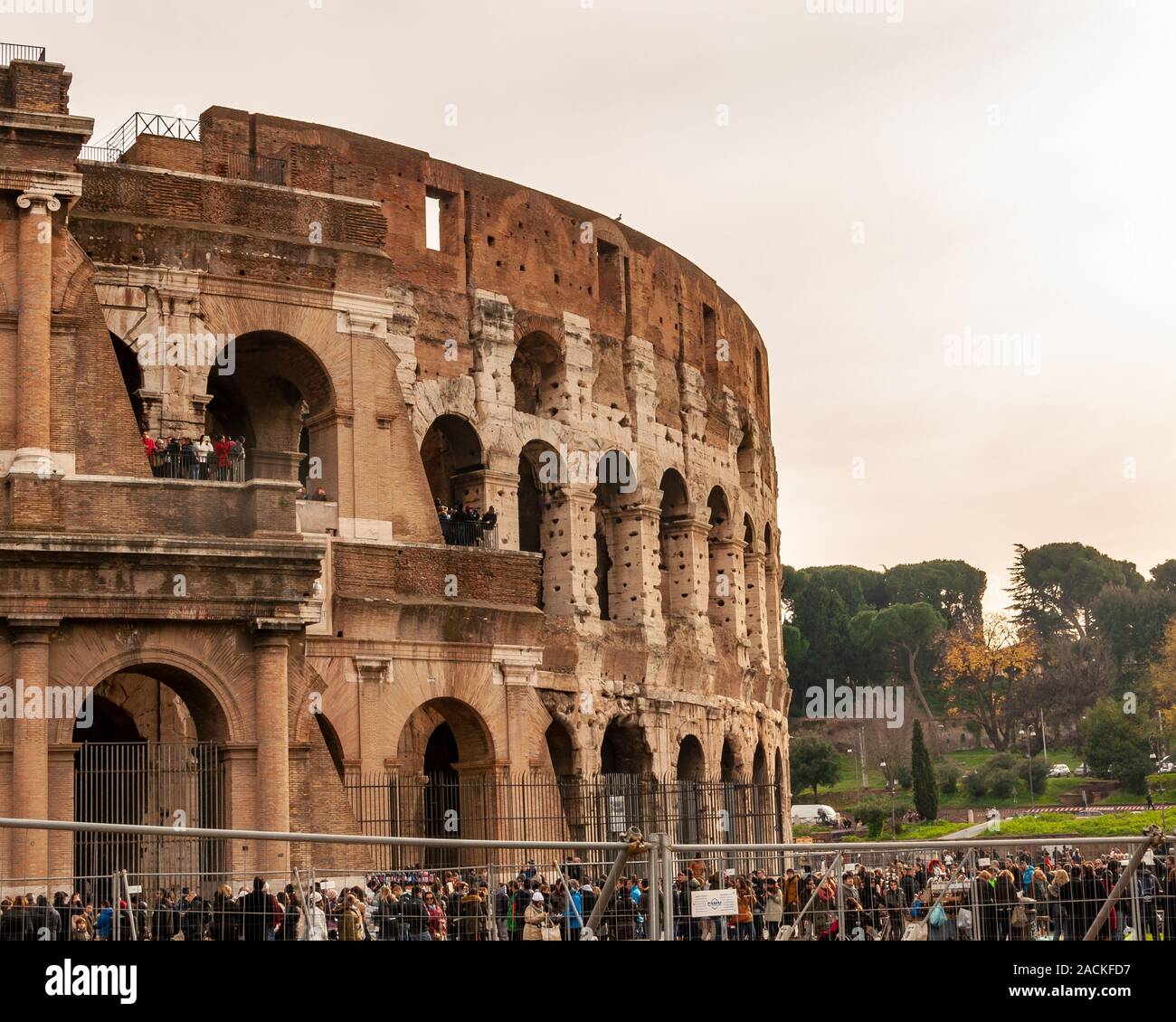 Rome Italy. Exterior of the Colosseum, famous for shows with gladiators ...