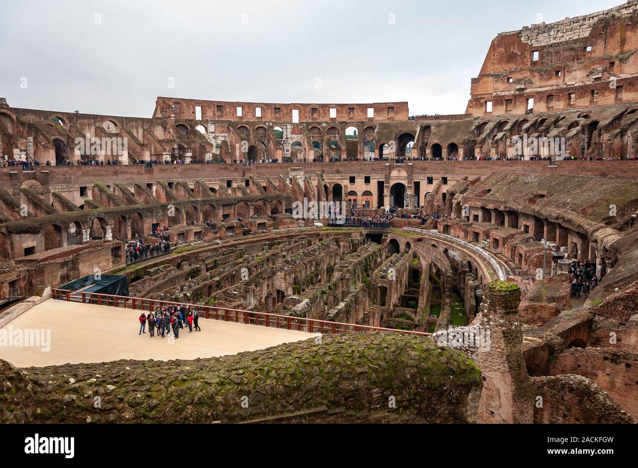Rome Italy. Internal view of the Colosseum, famous for shows with ...