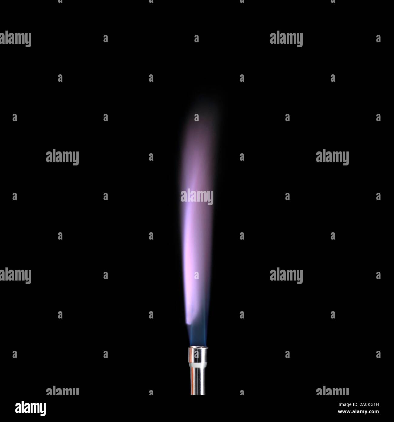 Potassium flame test. Positive result of a flame test for potassium (K ...