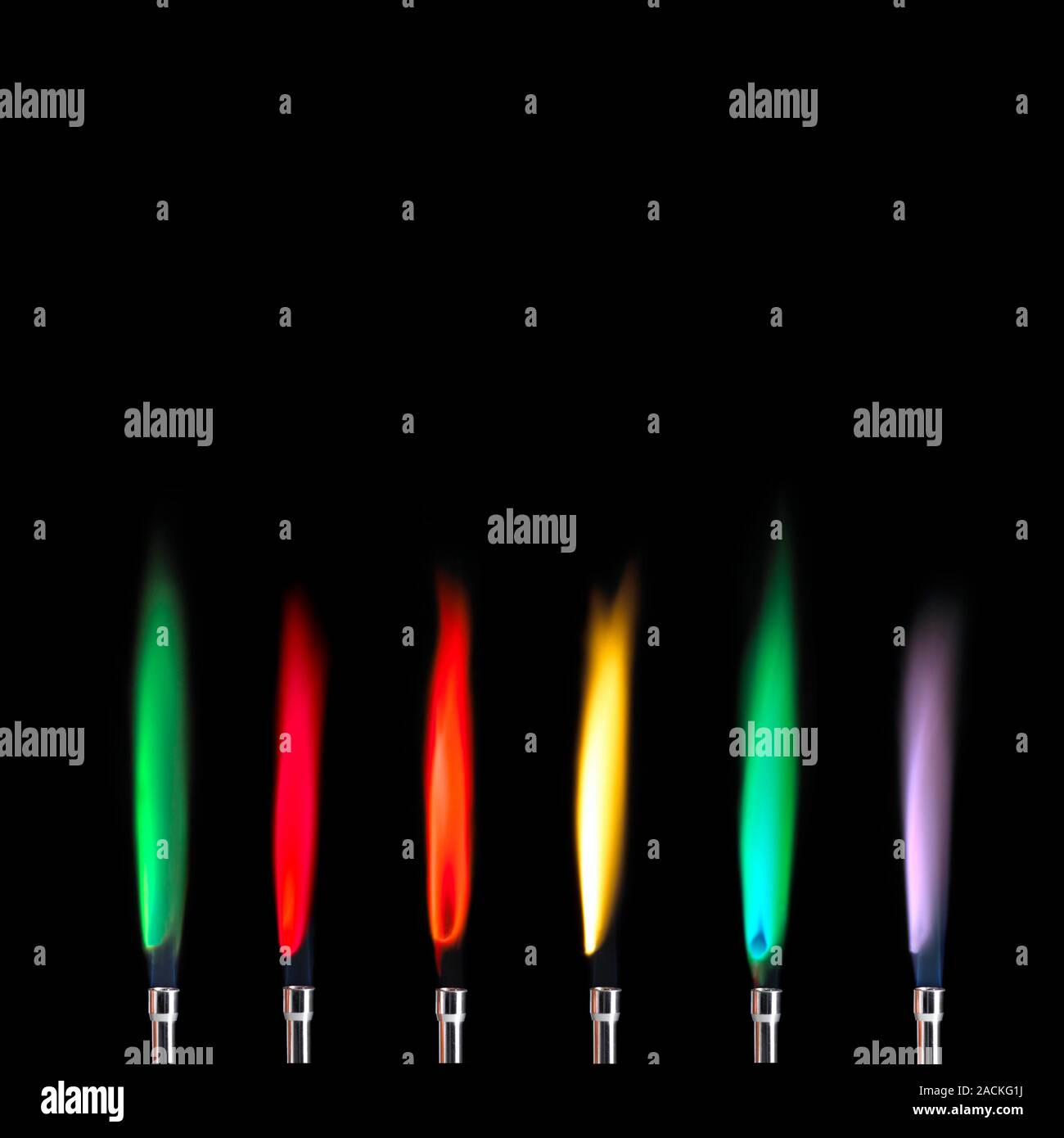 Flame test sequence. Montage of a series of positive results of flame ...