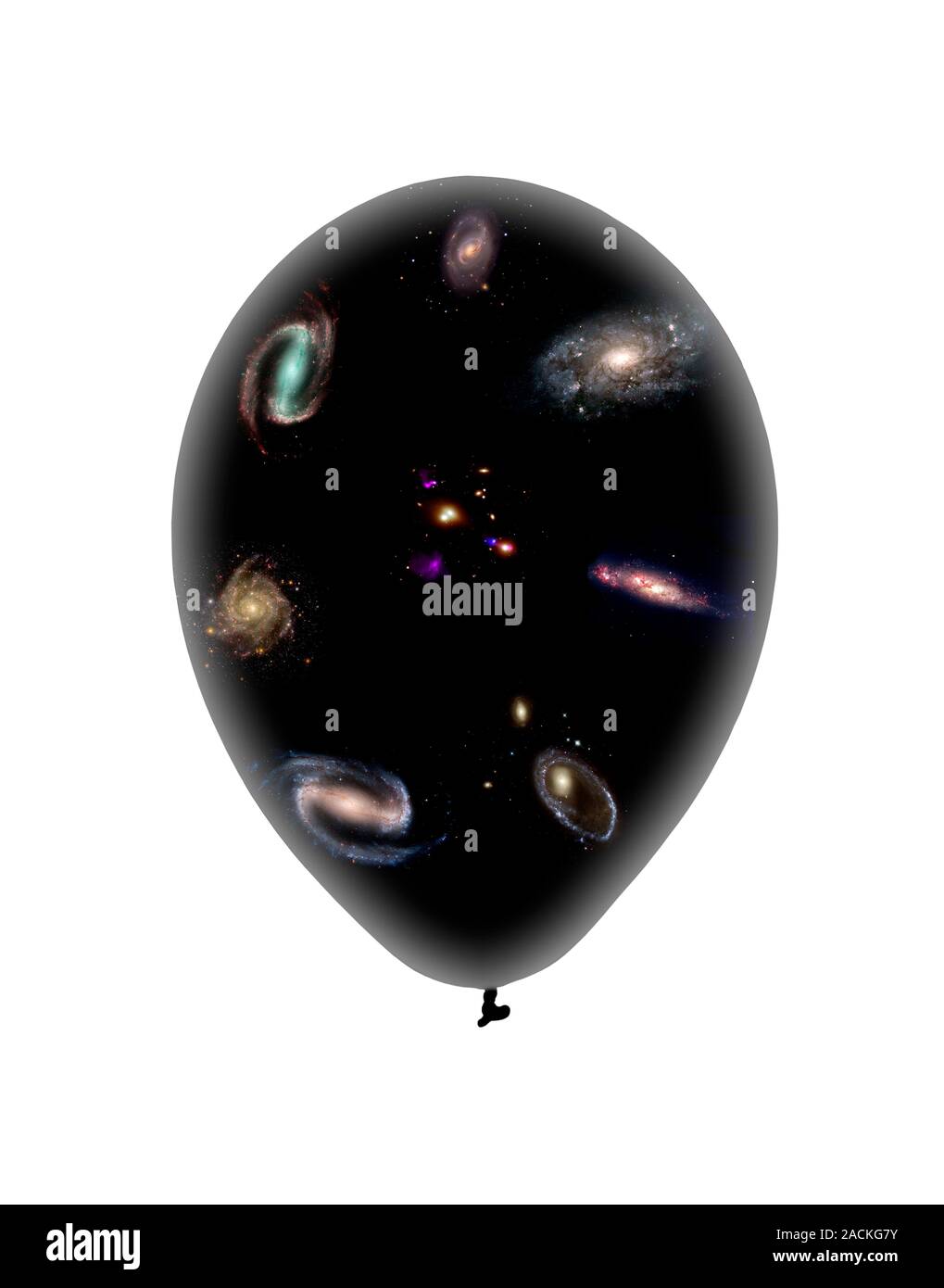 Expanding universe, conceptual image. The universe and its galaxies are ...