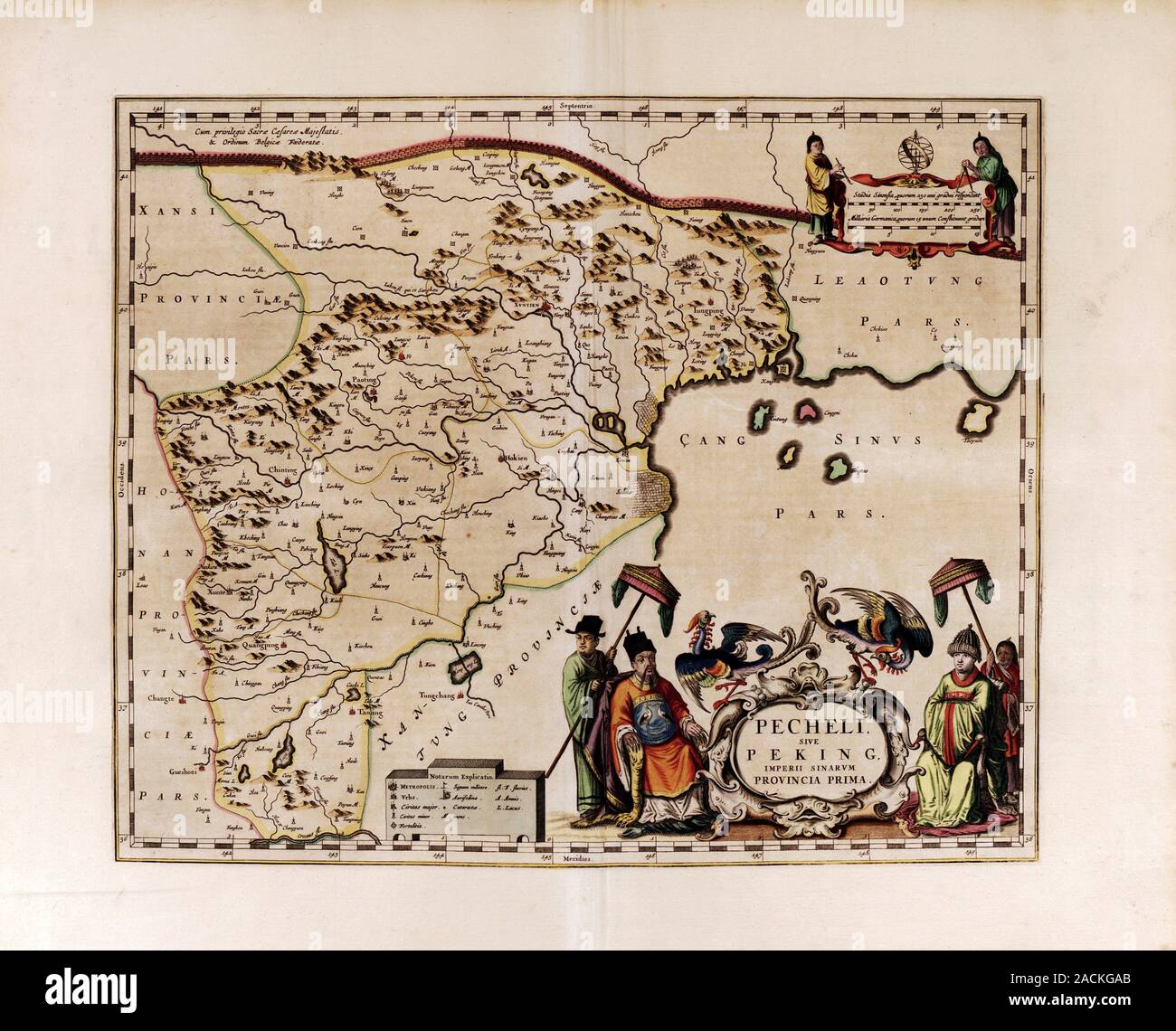 Map of Peking Province. This 17th-century map shows Peking, the leading ...