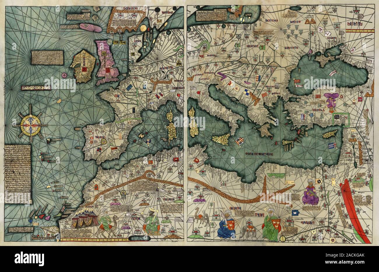 Catalan Atlas, 14th century. The 6-page Catalan Atlas (1375) was ...