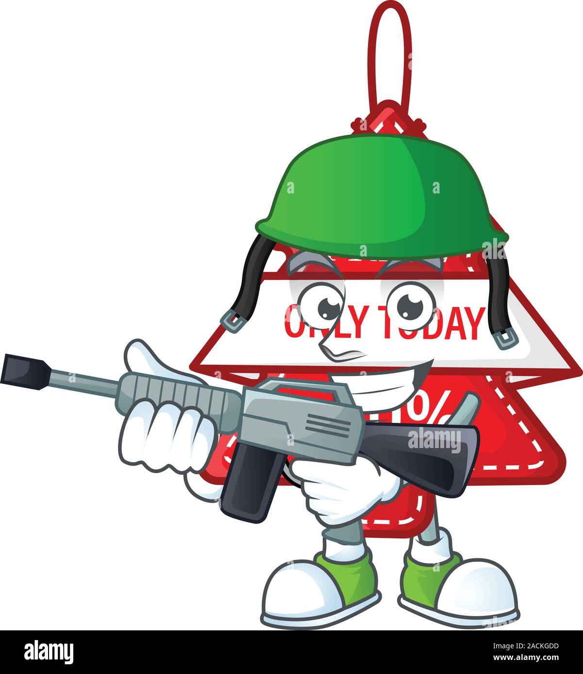 A cartoon style of christmas best price tag Army with machine gun Stock ...