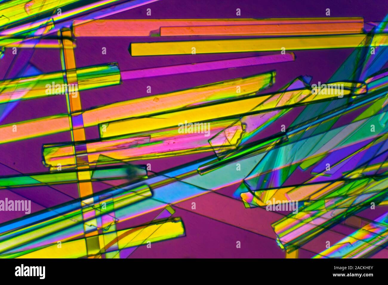 Zeolite crystals, polarised light micrograph. Zeolites are hydrated ...