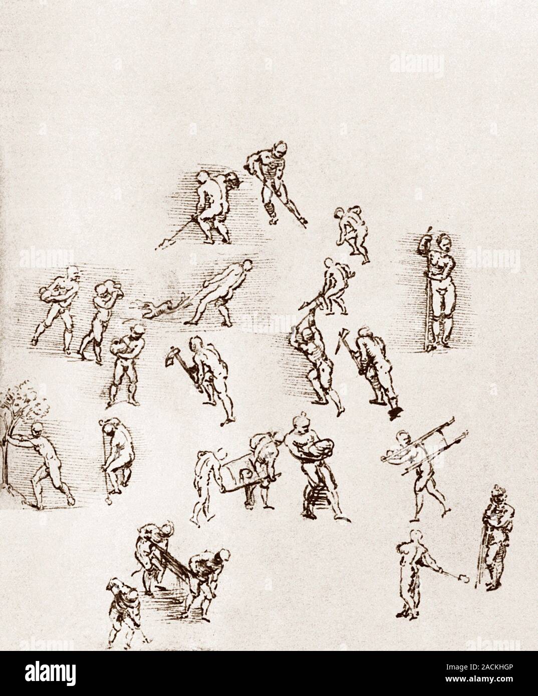 Leonardo made many small sketches of moving figures. This sketch shows ...