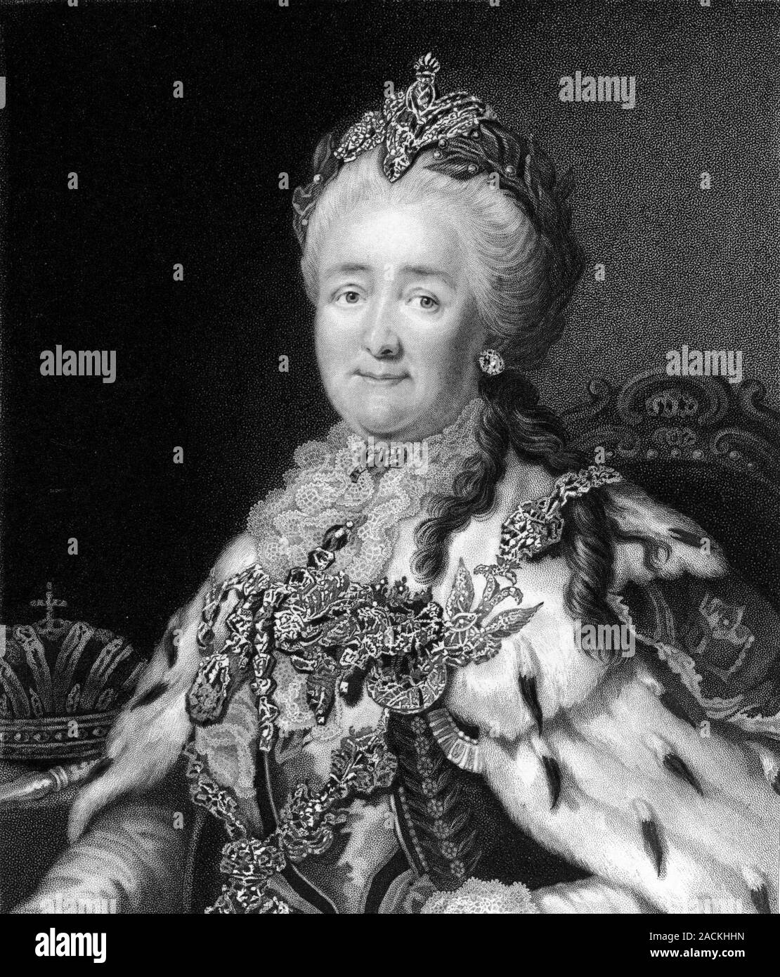 Catherine the Great (1729-1796). Historical portrait of the Empress of ...
