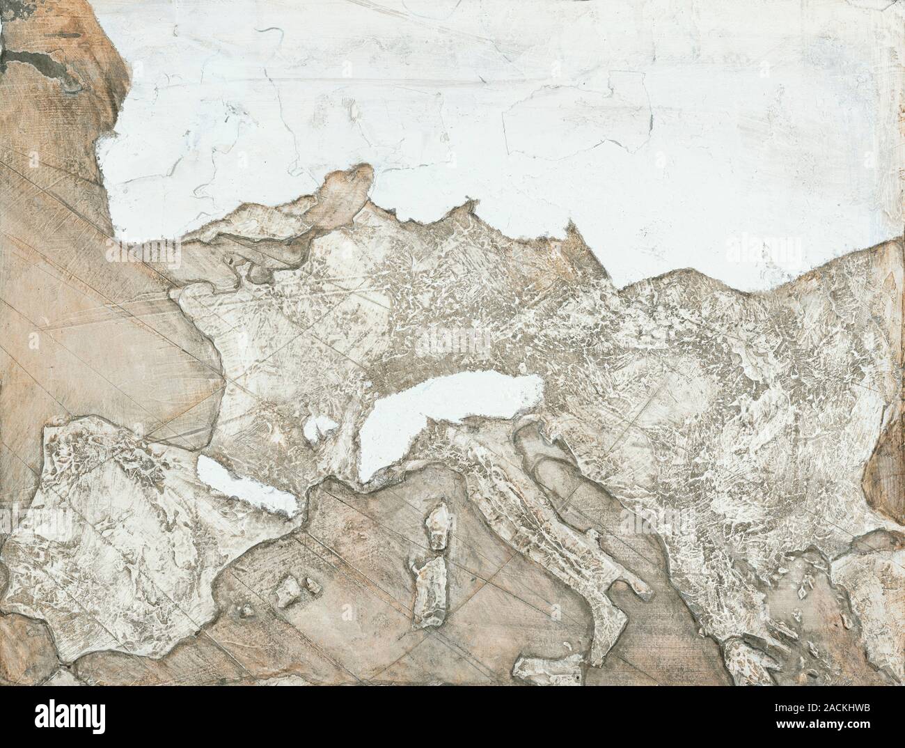 Ice Age Europe. Map showing the extent of glaciation in Europe during ...