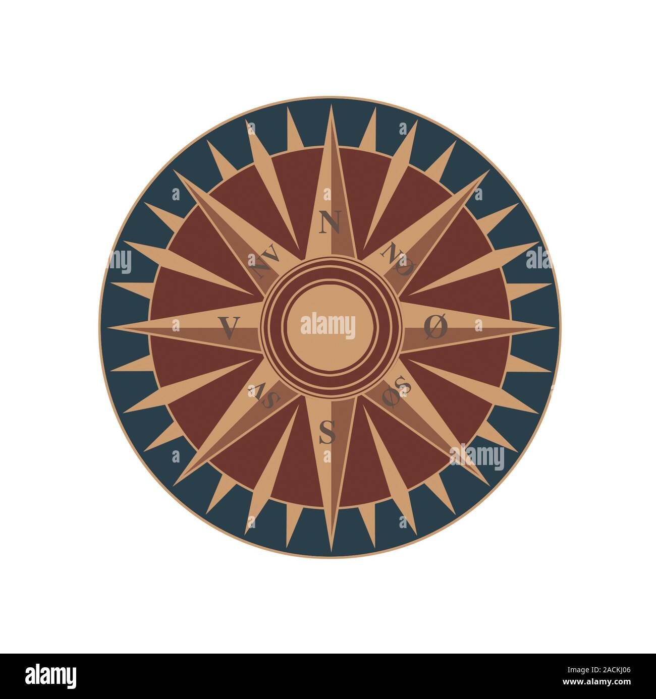 20 Century compass rose, artwork. A compass rose is a figure on a ...