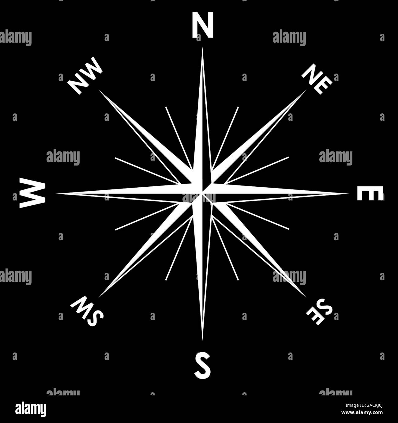 Compass rose. Computer artwork of a modern compass rose. A compass rose ...
