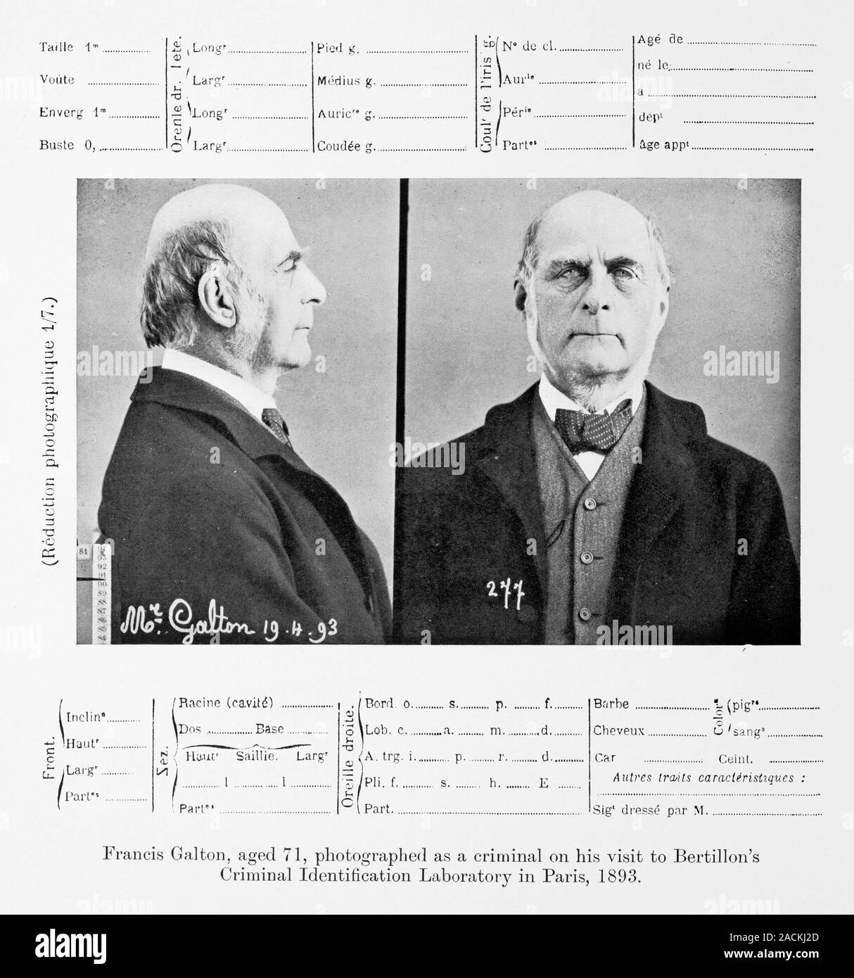 This Anthropometry photograph was taken of the polymath Francis Galton ...