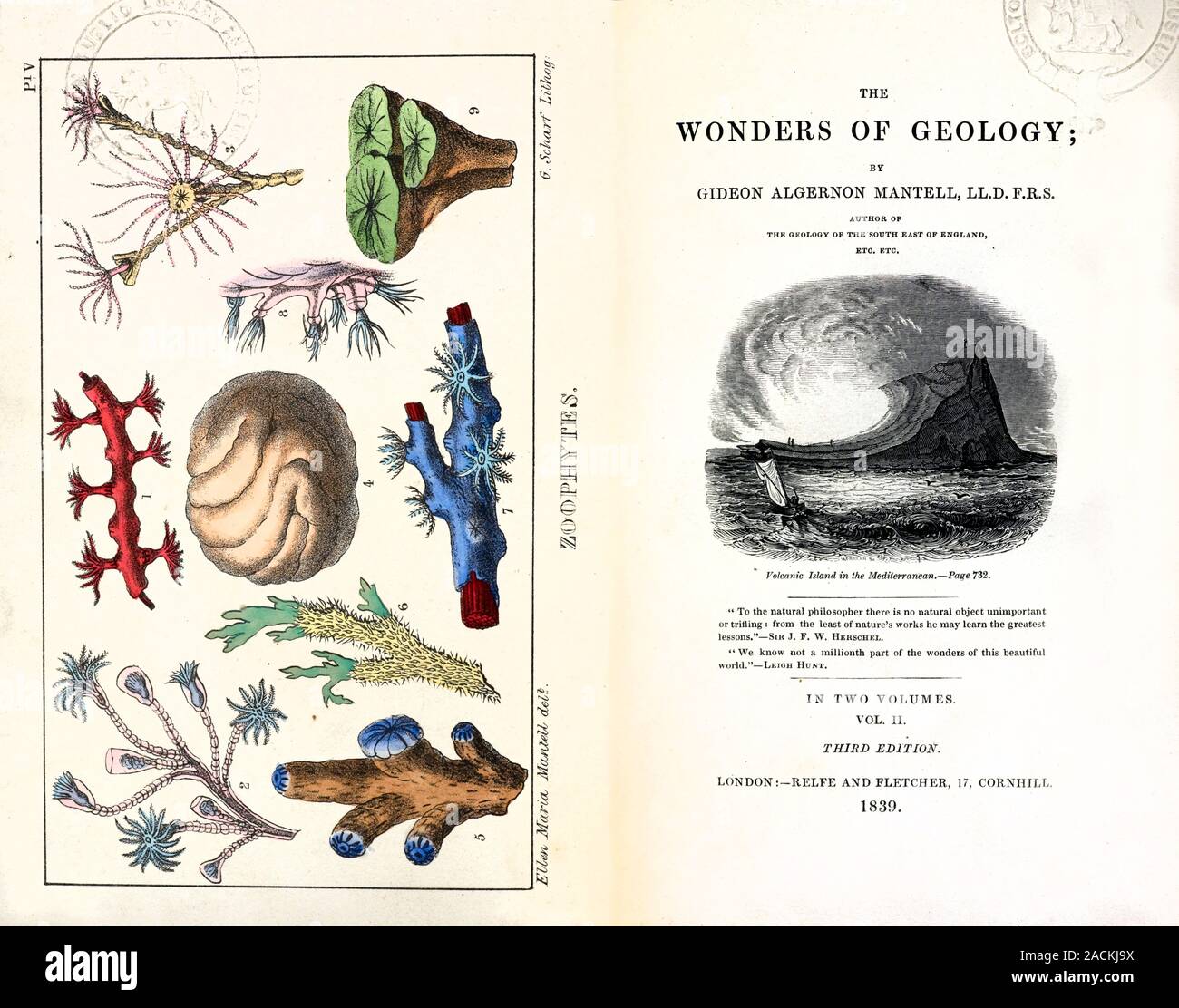 Frontis for Gideon Mantell's popular book Wonders of Geology" (1838 ...