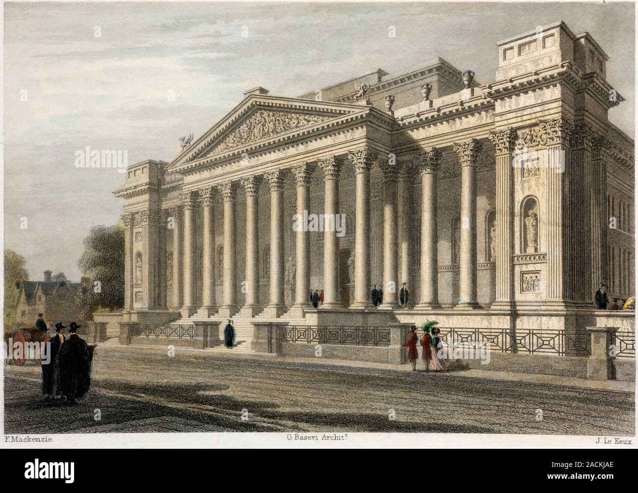 Copperplate handcoloured engraving by J Le Keux from an original study ...