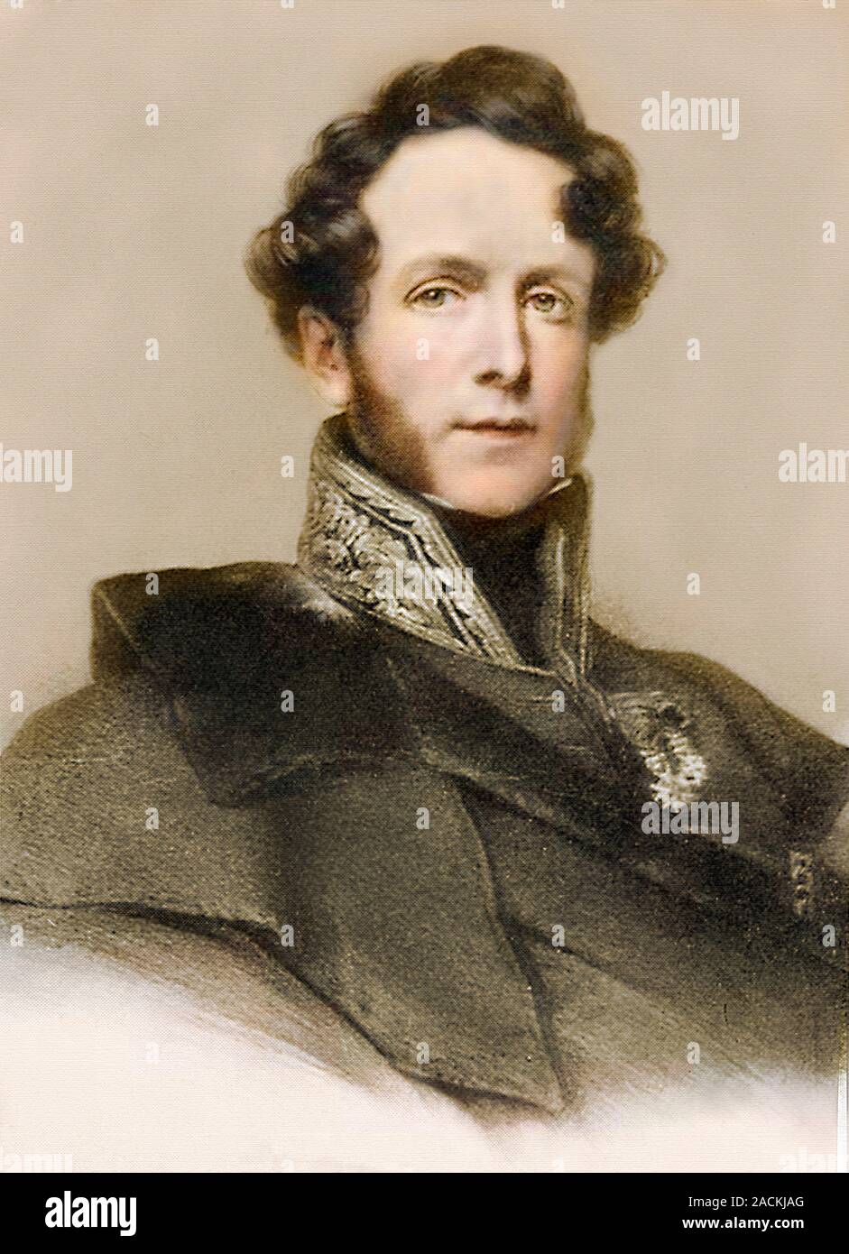 Colour Portrait of Boucher De Perthes. French pioneering archaeologist ...