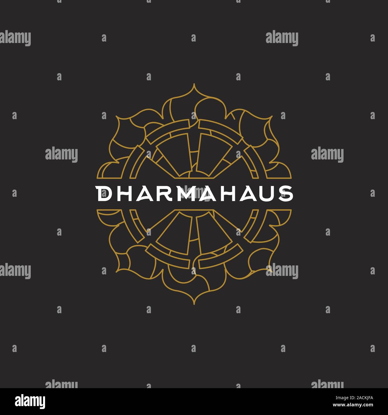 Dharma wheel vector logo. Dharma wheel icon. Dharma wheel emblem Stock ...