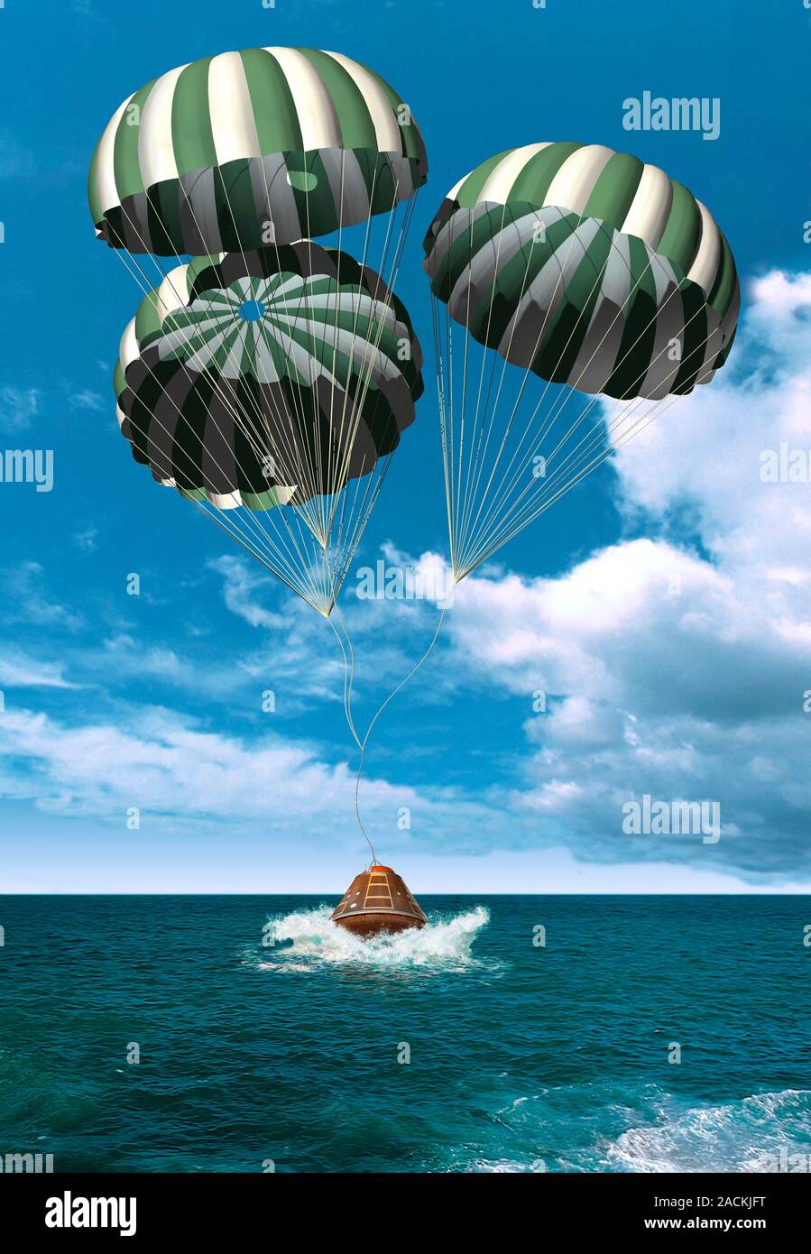 Atmospheric Re-entry Demonstrator (ARD), splashdown artwork. This ...