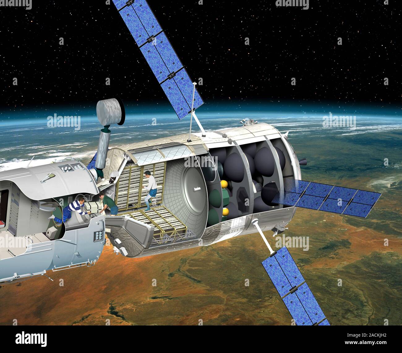 Automated Transfer Vehicle (ATV) docked to the International Space ...