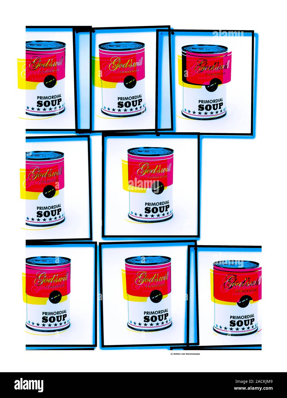 Creation, conceptual image. Computer artwork of a soup can suggesting ...