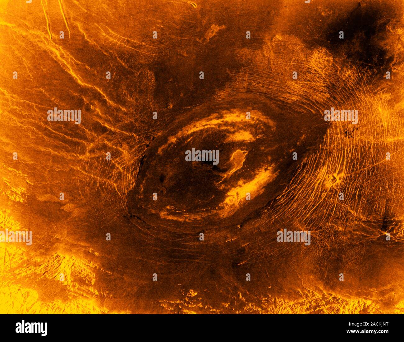 Venus. Synthetic aperture radar map of the surface of Venus, showing ...