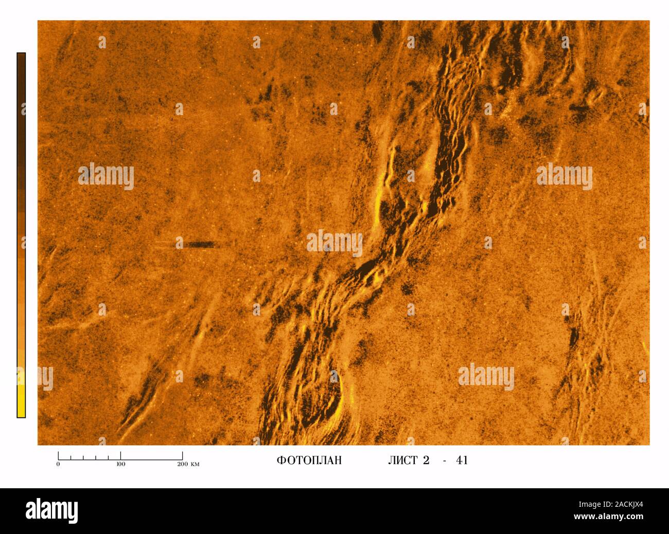 Surface of Venus. Soviet radar image taken of Venus' northern latitudes ...