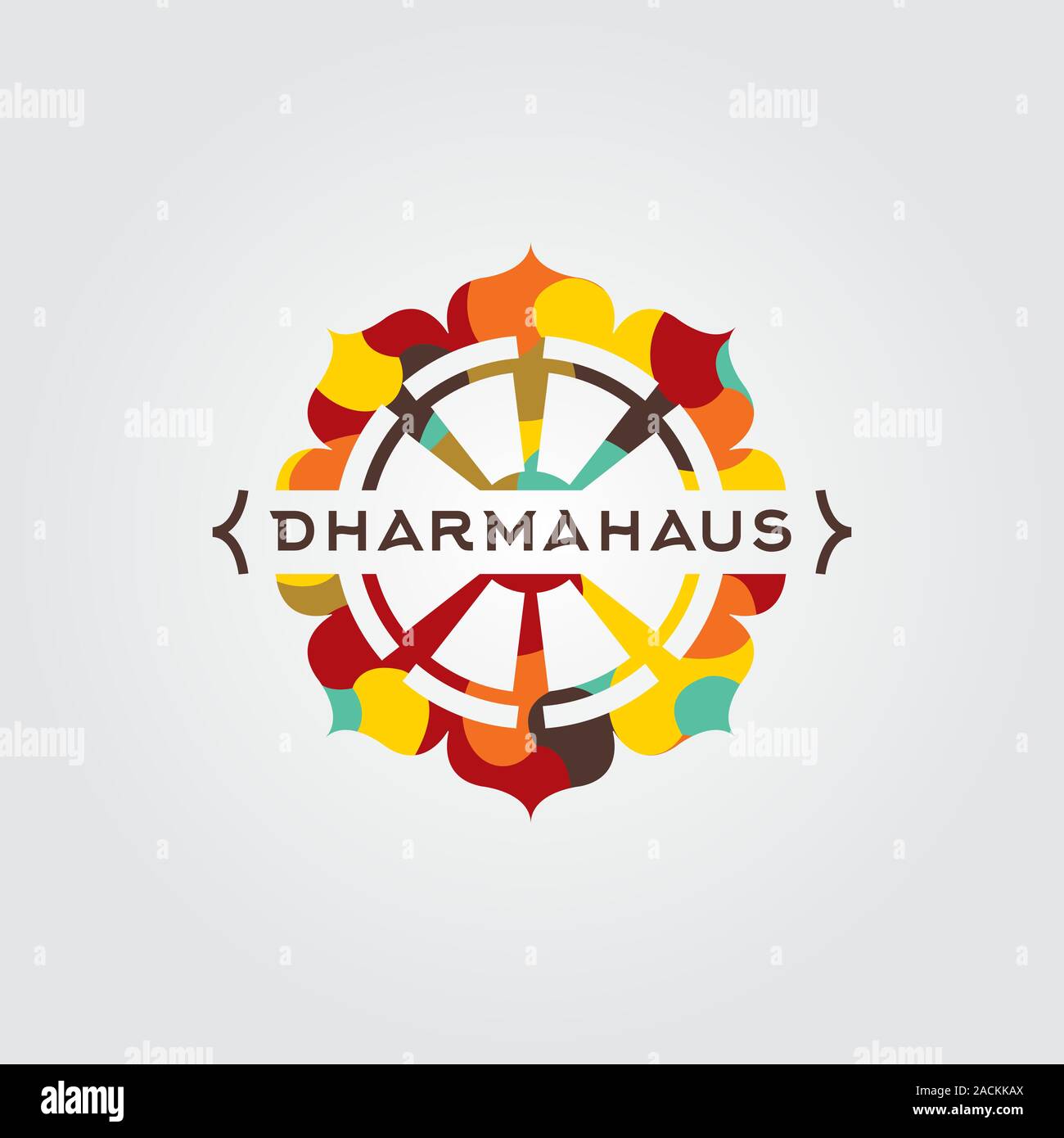 Dharma wheel vector logo. Dharma wheel icon. Dharma wheel emblem Stock ...