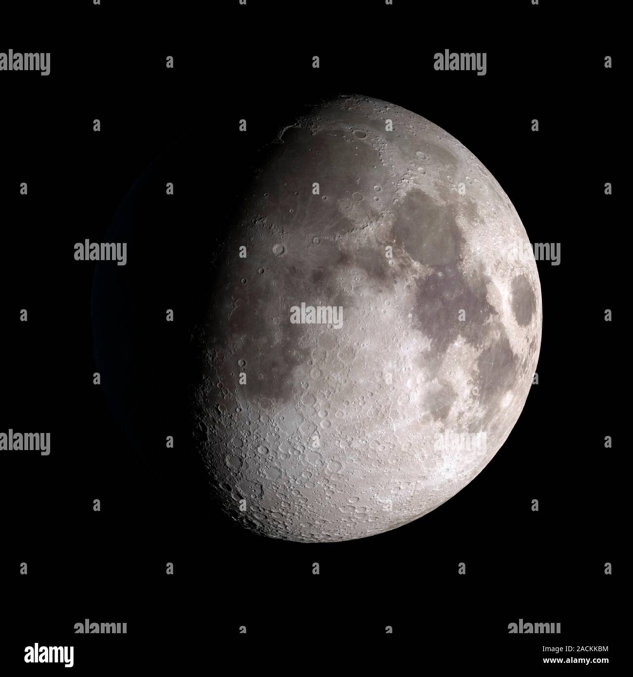 Waxing gibbous Moon. The lunar phases arise as the Earth-Moon-Sun angle ...