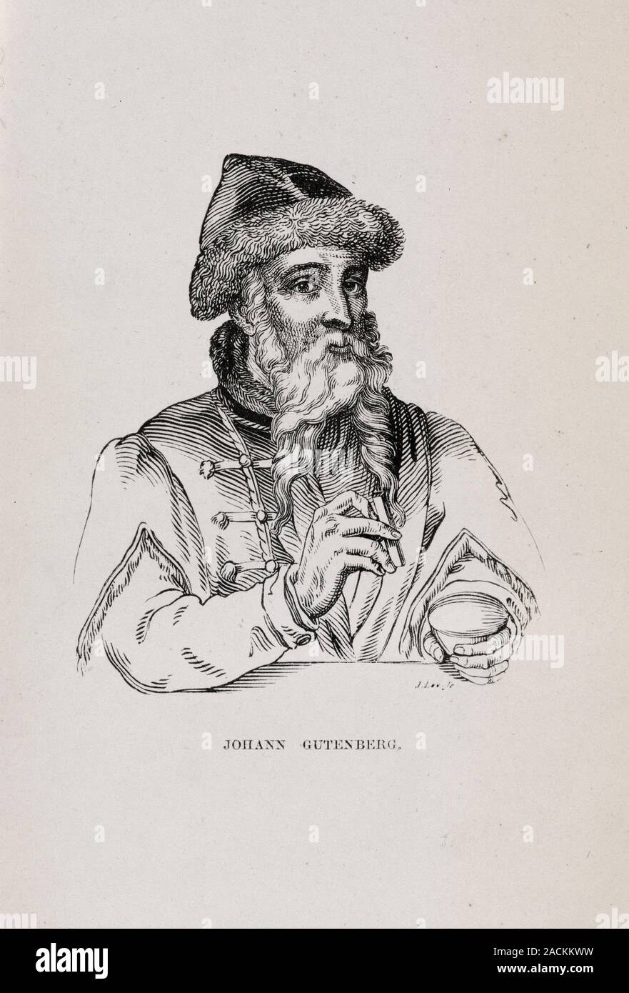 Johannes Gutenberg (c.1398-1468), German printer and publisher ...