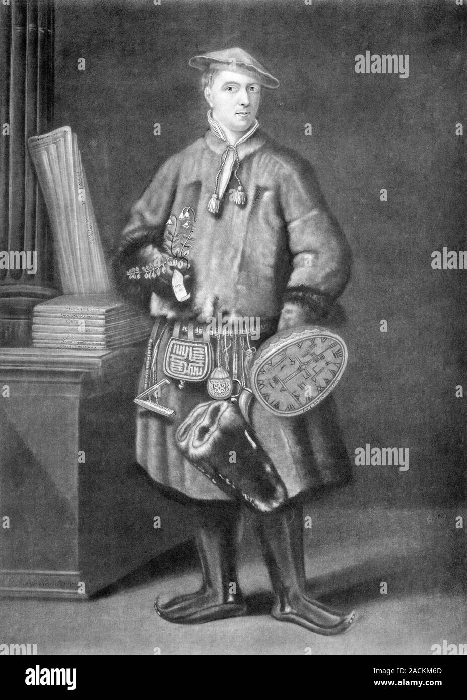 Carl Linnaeus (1707-1778), Swedish naturalist, in Lapland dress after a ...