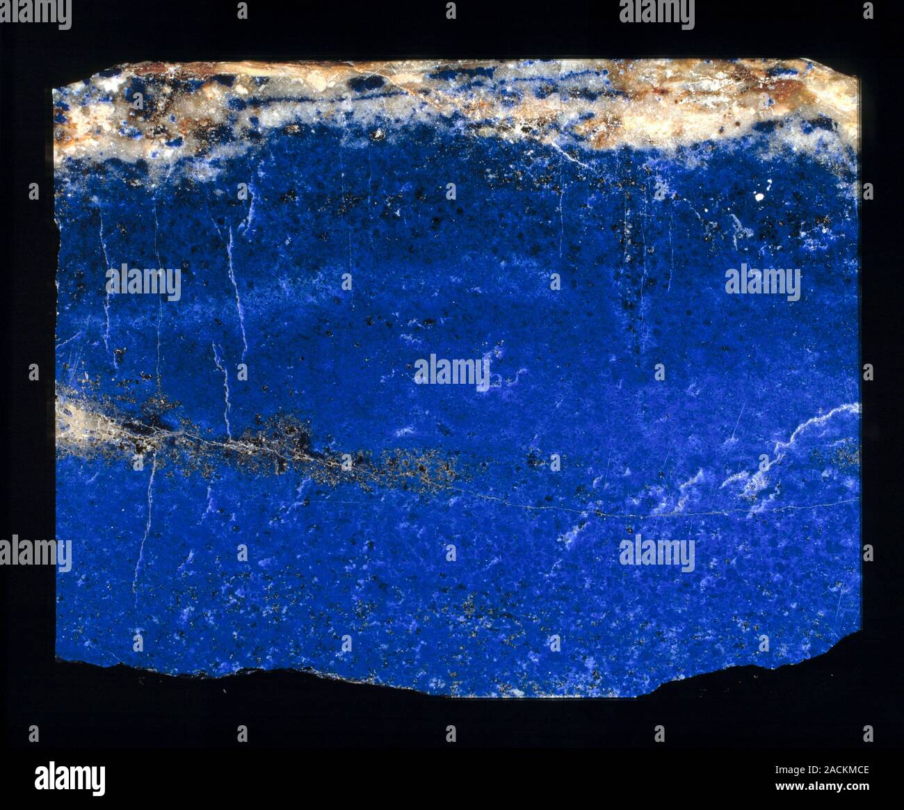 Lapis lazuli specimen. Polished slab of lapis lazuli from Afghanistan ...