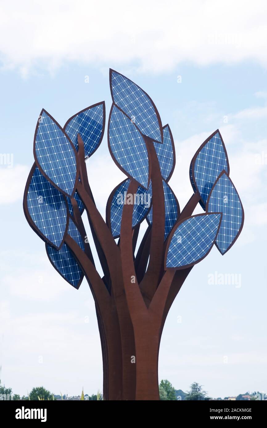 A Tree of Solar Energy Cells Stock Photo - Alamy