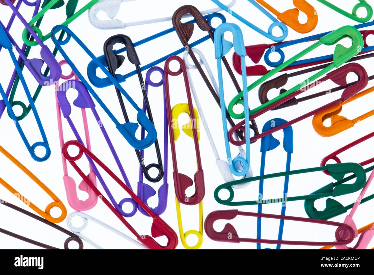 many coloured safety pins Stock Photo - Alamy