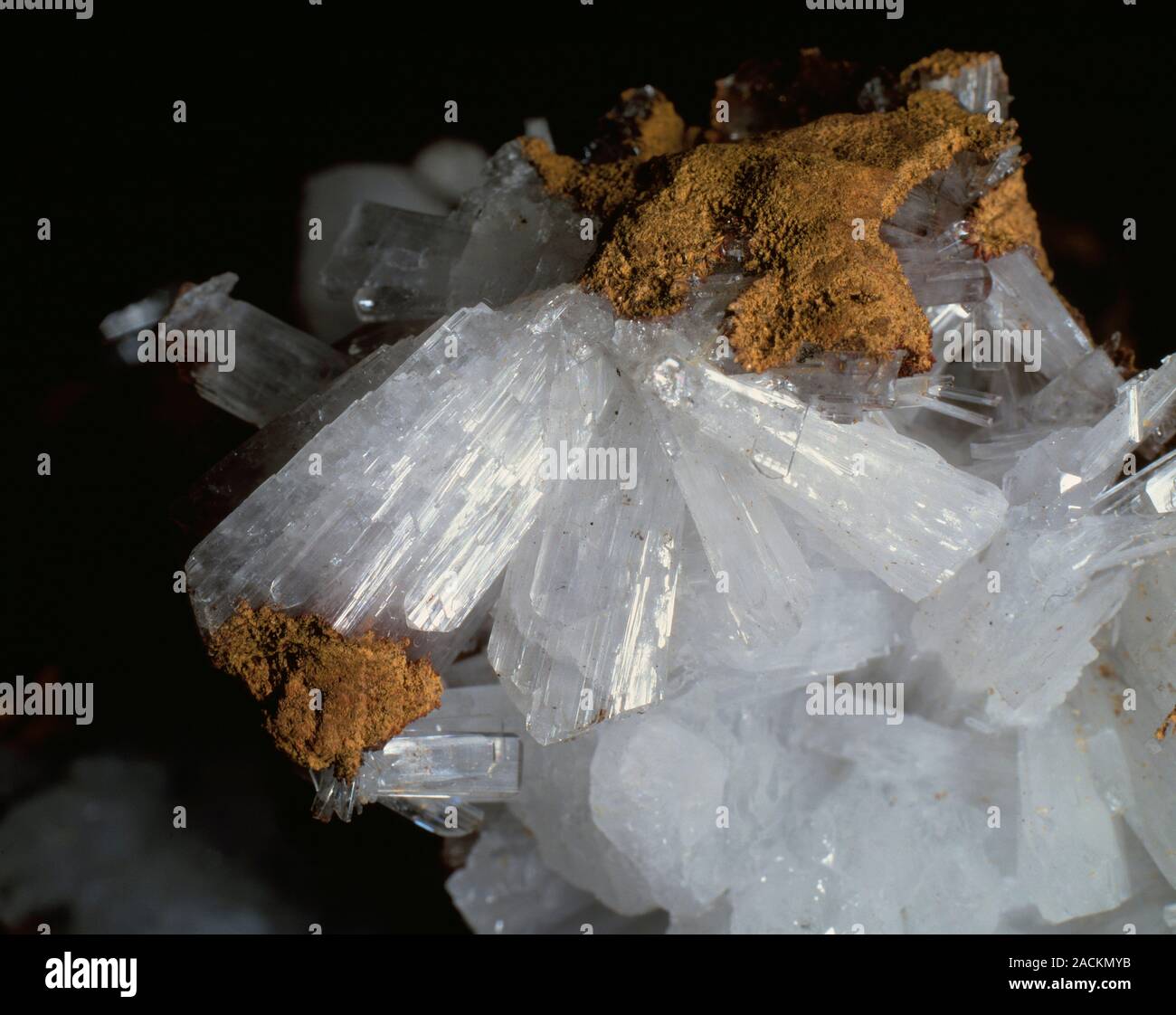Hemimorphite crystals. Specimen of the mineral hemimorphite (hydrated ...