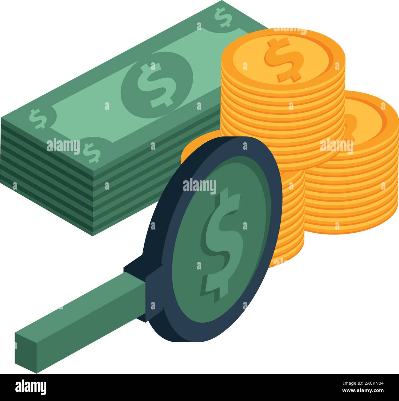 bill and coin money dollars icon Stock Vector Image & Art - Alamy