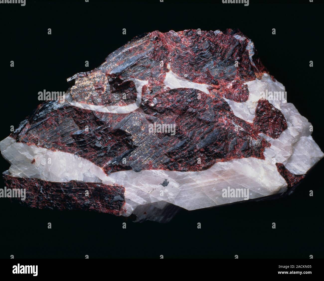 Zincite. Specimen of zincite (zinc oxide). This mineral is an important ...