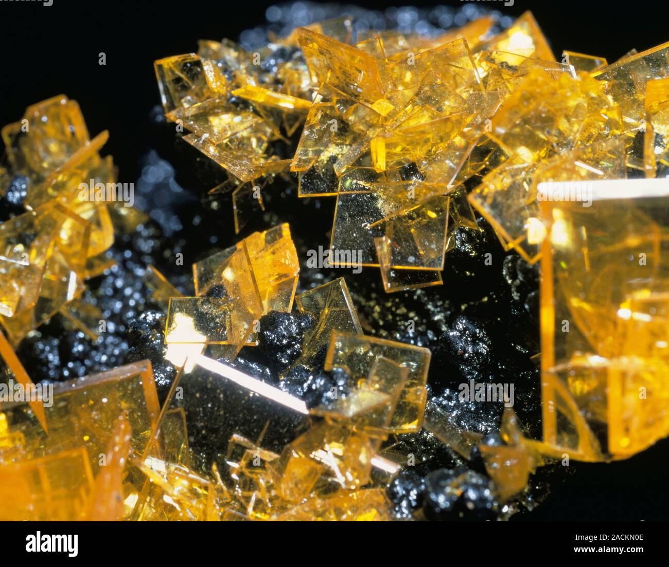 Wulfenite. Specimen of wulfenite (lead molybdate). This mineral is ...