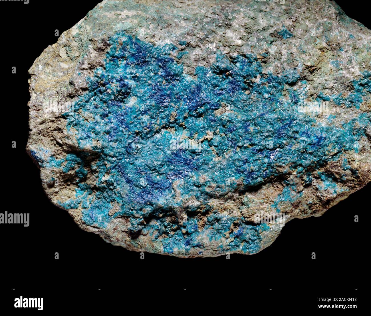 Caledonite specimen, Caledonite (copper lead carbonate sulphate ...