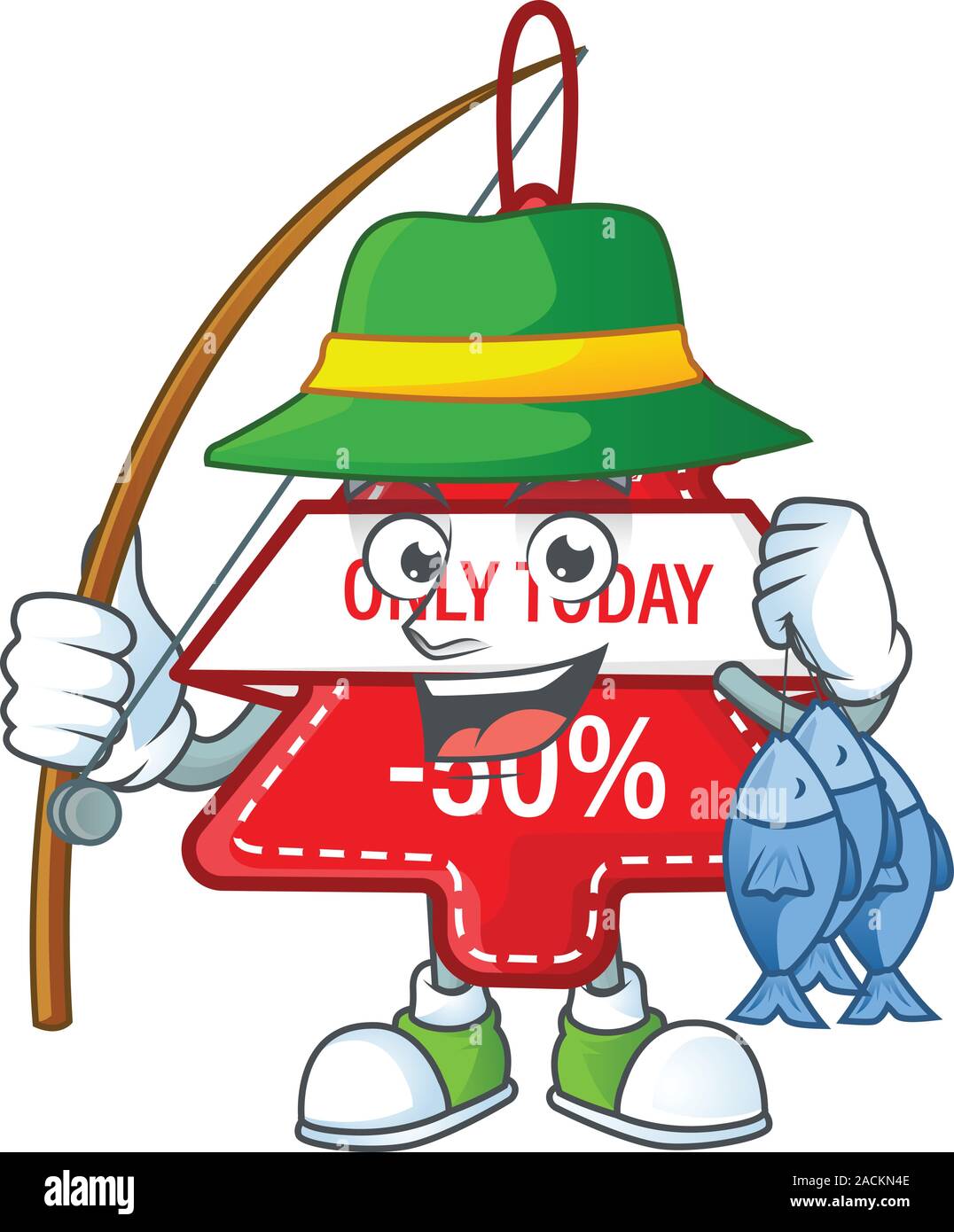 Happy smiley funny Fishing christmas best price tag design Stock Vector ...