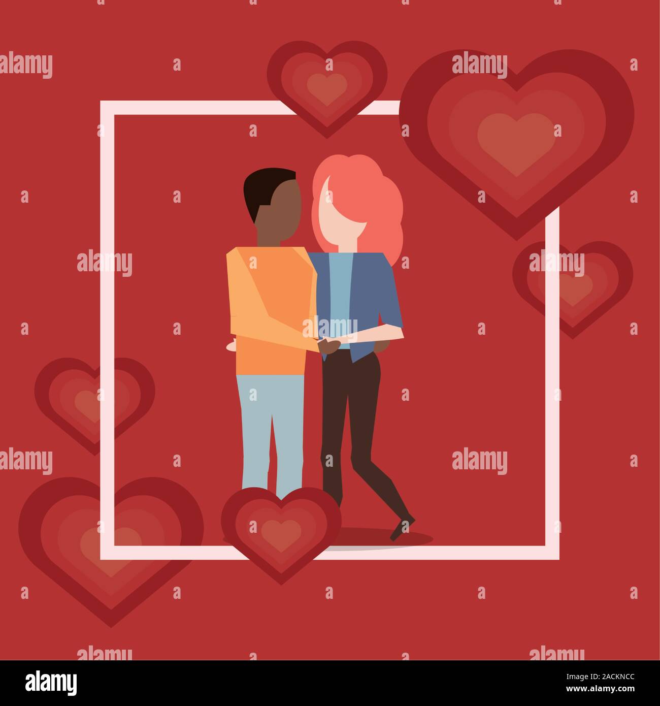 Interracial Couple Stock Vector Images Alamy