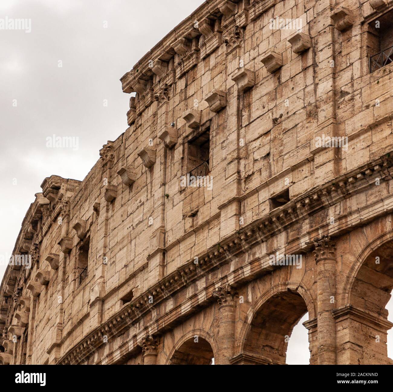 Rome Italy. Exterior of the Colosseum, famous for shows with gladiators ...