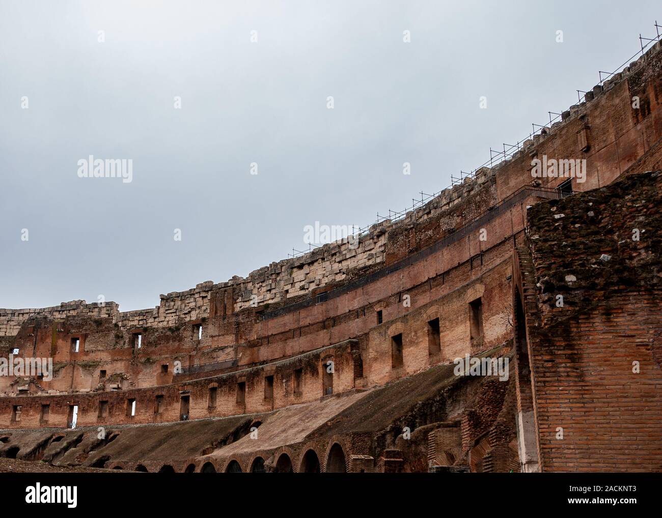 Rome Italy. Internal view of the Colosseum, famous for shows with ...