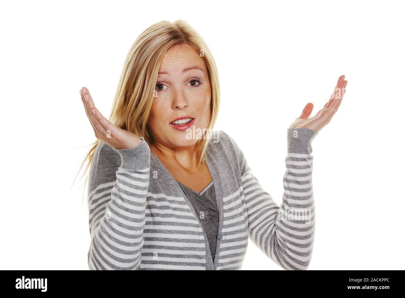 Shrugs her shoulders hi-res stock photography and images - Alamy