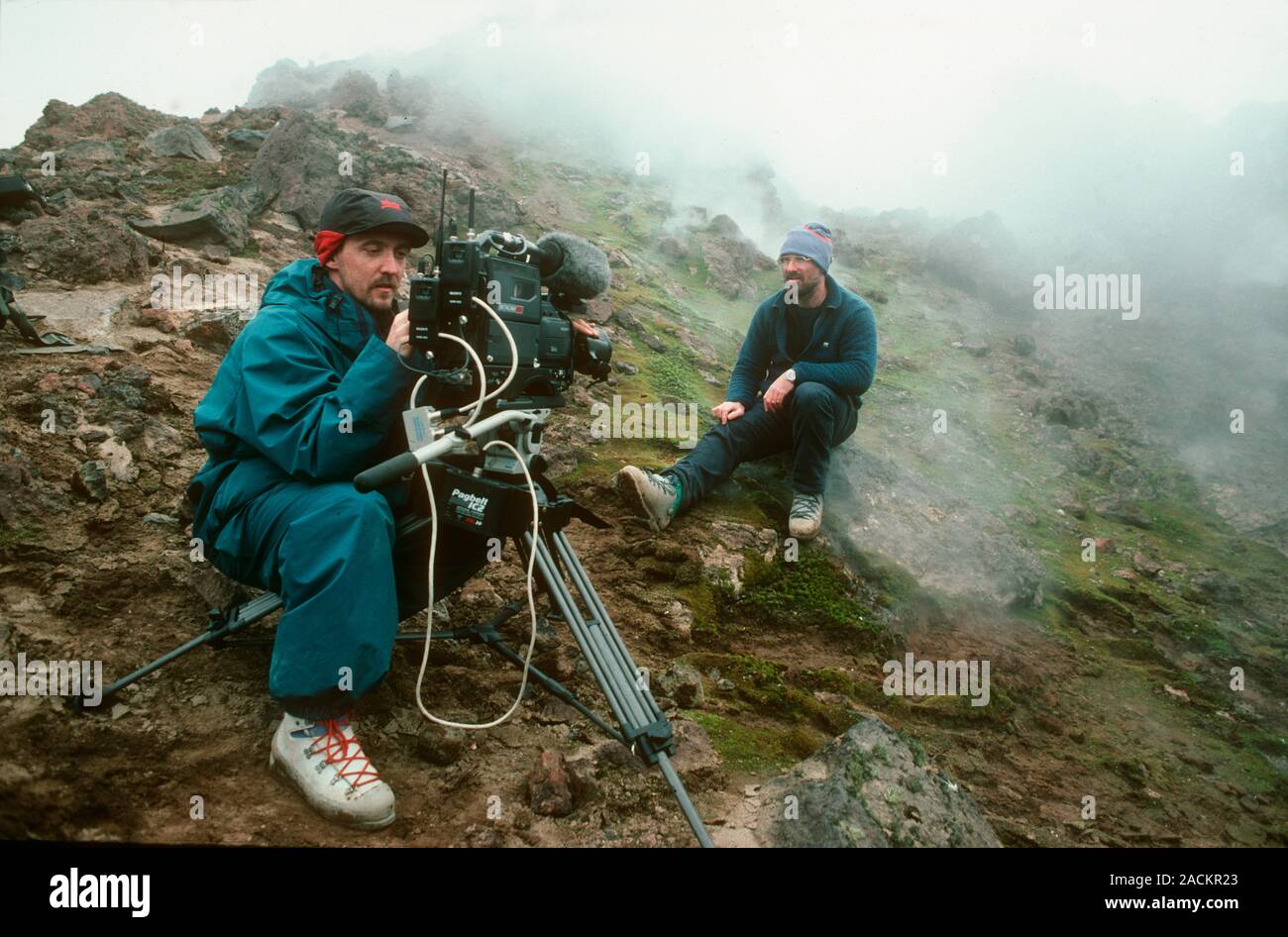 Antarctic research station. British Antarctic Survey (BAS) cameraman ...