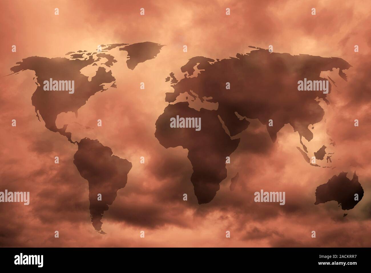 Global pollution. Conceptual image of pollution enveloping the Earth ...