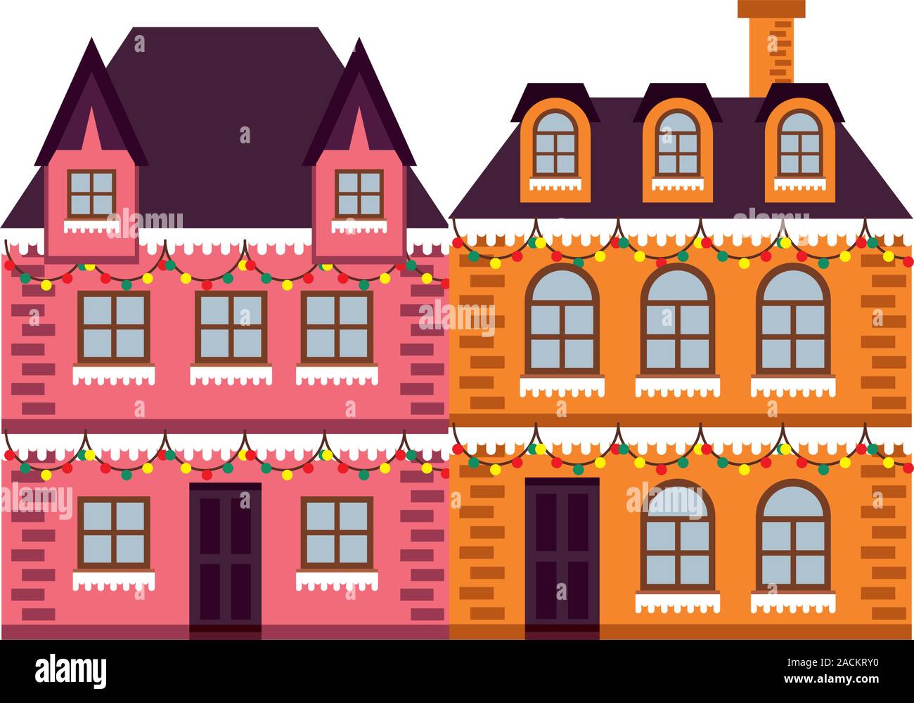buildings with snow winter season Stock Vector Image & Art - Alamy