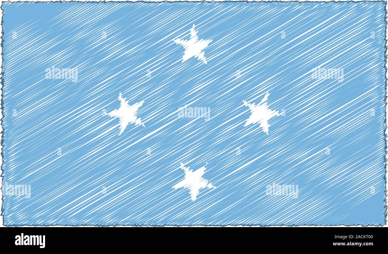 Vector Drawing of Sketch Style Micronesia Flag Stock Vector Image & Art ...