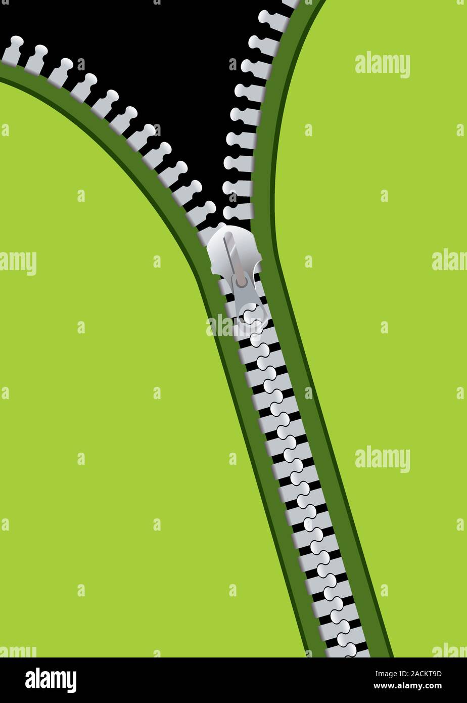 Metal zip green Stock Photo - Alamy