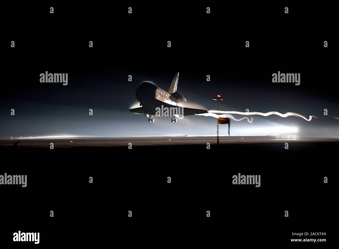 Space Shuttle final flight. Space Shuttle Atlantis landing at the end ...